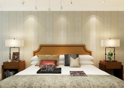 China Contemporary Striped Wallpaper / Rustic Country Wallpaper For Bedroom , Wood Pattern for sale