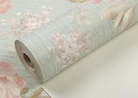 China Moisture Proof Country Floral Wallpaper / PVC Embossed Wall Covering For Living Room for sale