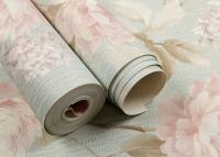 China Moisture Proof Country Floral Wallpaper / PVC Embossed Wall Covering For Living Room for sale