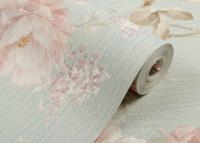 China Moisture Proof Country Floral Wallpaper / PVC Embossed Wall Covering For Living Room for sale