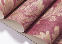 China Waterproof Vinyl Wall Covering / Red Home Decorating Wallpaper For Promotion, 0.53*10m for sale
