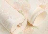 China Beige Floral Pattern Non Woven Wallcovering , Interior Decorating Wallpaper SGS CSA for sale