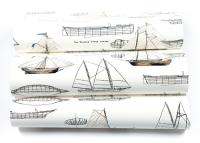 China White Boat Pattern Modern Removable Wallpaper , Luxury Non Woven Wallcovering for sale