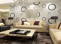 China Geometric Non - woven Modern Removable Wallpaper with Black and White Circles for sale