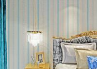 China Living Room Modern Removable Wallpaper Blue Color With Natural Plant Fibers , 0.53*10m/ roll for sale