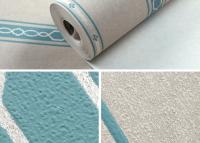 China Living Room Modern Removable Wallpaper Blue Color With Natural Plant Fibers , 0.53*10m/ roll for sale