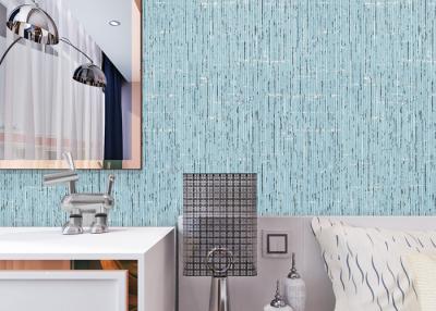 China Soundproof Contemporary Wall Covering Durable With Sky Blue Color , Non Woven Materials for sale