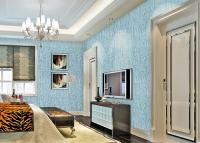 China Soundproof Contemporary Wall Covering Durable With Sky Blue Color , Non Woven Materials for sale