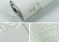 China Light Green Washable Vinyl Wallpaper With Peel And Stick Embossed Surface , Strippable Type for sale