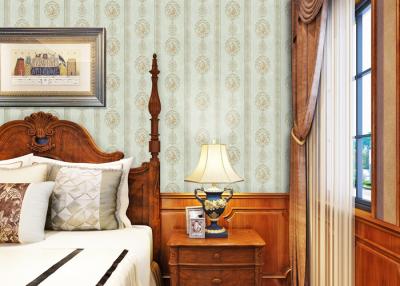 China Floral Beige Durable English Style Wallpaper , Household Decorative Wall Coverings for sale