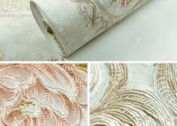 China Floral Beige Durable English Style Wallpaper , Household Decorative Wall Coverings for sale