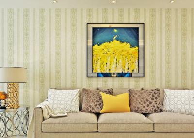 China Stripped Non woven Wallpaper For House Decoarion , Bronzing Surface Treatment for sale