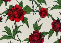 China Red Non Woven Vintage Style Floral Wallpaper For Room Decoration , Eco - Friendly for sale