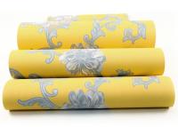 China Modern Yellow Color Non Woven Wallpaper Washable For Livingroom , Size Customized for sale