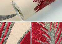 China Durable Floral Living Room Striped Wallpaper With Red Floral , Non Woven Materials for sale