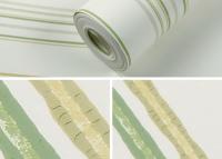 China Green Modern Striped Floral Wallpaper For Girl’S Room , Smooth Surface Paper for sale