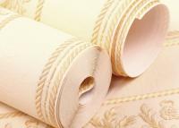 China Classical Non Woven Wallpaper / Beige Damask Wallpaper For Home Decoration , Moisture Proof for sale