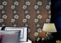 China Floral Interior House Decoration Wallpaper With Non Woven Materials , Brown Color for sale