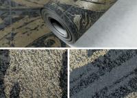 China Waterproof Circle Retro Vintage Wallcovering / 0.53*10M Black Bedroom Wallpaper for sale