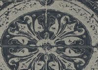 China Waterproof Circle Retro Vintage Wallcovering / 0.53*10M Black Bedroom Wallpaper for sale