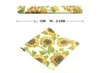 China Sunflower Pattern Living Room Modern Wallpaper With Embossed Surface , Golden Color for sale