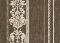 China Brown European Style Wallpaper PVC Embossed Floral Home Decorative Wallcovering for sale