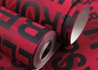 China Red Color English Words House Decoration Modern Removable Wallpaper for sale
