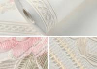 China White Living Room Wallpaper / Modern Home Furnishing Wallpaper , Rustic Floral for sale