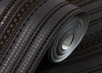 China Administration Luxury Black Velvet Flock Wallpaper Soundproof With Modern Style for sale