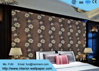 China Floral Interior House Decoration Wallpaper With Non Woven Materials , Brown Color for sale