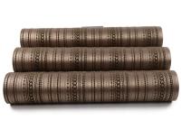 China Brown Sound Absorbing Contemporary Wall Paper with Stripes Pattern , Flocking Surface Treatment for sale