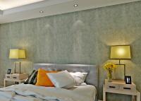 China 0.53*10M Non-woven Soundproof  Green Color Contemporary Wall Coverings for sale