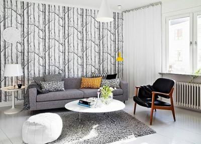 China Vantage Birch Tree Contemporary Wall Coverings / Wallpaper for Living Room  0.53*10M for sale