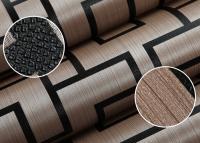 China Embossed 3D Home Wallpaper / Modern Vinyl Wallpaper with Coffee Geometric Lattice Pattern for sale