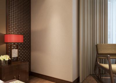 China Non - woven Pure Beige Contemporary Wall Coverings for Bedroom , Hotel for sale