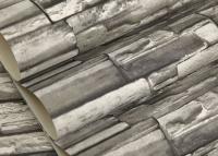 China Stylish Removable Faux Brick Wallpaper for Living Room , Grey Stone Pattern for sale