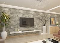 China Stylish Removable Faux Brick Wallpaper for Living Room , Grey Stone Pattern for sale