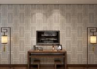 China Waterproof White Gray Contemporary Wallpaper With Creamy White Plaid Pattern for sale