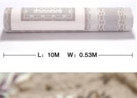 China Waterproof White Gray Contemporary Wallpaper With Creamy White Plaid Pattern for sale
