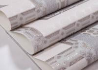 China Waterproof White Gray Contemporary Wallpaper With Creamy White Plaid Pattern for sale