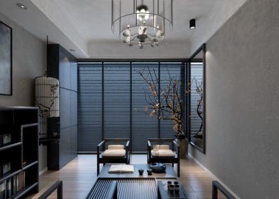 China Removable Vinyl Contemporary Wall Coverings with Grey Leaf Pattern For Study Room for sale