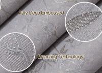 China Removable Vinyl Contemporary Wall Coverings with Grey Leaf Pattern For Study Room for sale