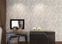 China Ivory White Embossed Floral Pattern Wallpaper / Wall Coverings For Shop Walls for sale