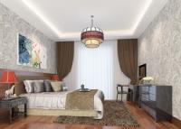 China Ivory White Embossed Floral Pattern Wallpaper / Wall Coverings For Shop Walls for sale