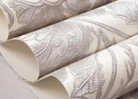 China Ivory White Embossed Floral Pattern Wallpaper / Wall Coverings For Shop Walls for sale