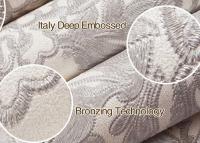 China Ivory White Embossed Floral Pattern Wallpaper / Wall Coverings For Shop Walls for sale