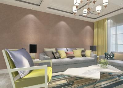 China Waterproof Brown Embossed Wall Coverings , PVC Modern Living Room Wallpaper for sale