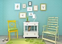 China Cadmium Green 3D Home Wallpaper / Childrens Bedroom Wallpaper with Simple Style for sale