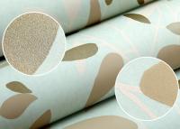China Green Leaf Pattern Contemporary Wall Coverings Soundproof For Children Study Room for sale