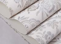 China White Gray Embossed Retro Vintage Wallpaper With Symmetric Floral Pattern , 0.53*10m/ roll for sale